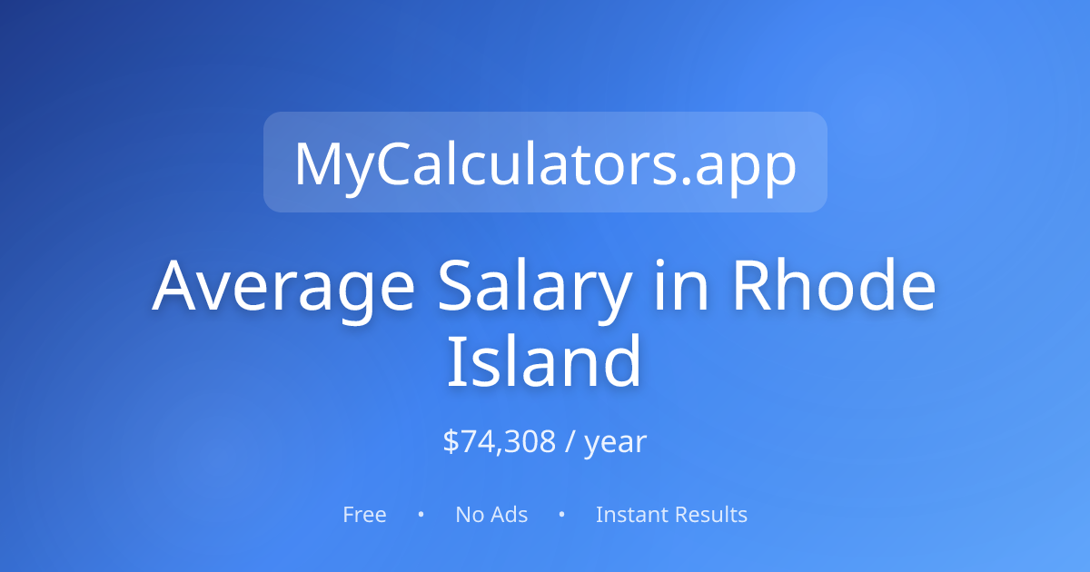 Average Salary in Rhode Island 2026 | mycalculators.app